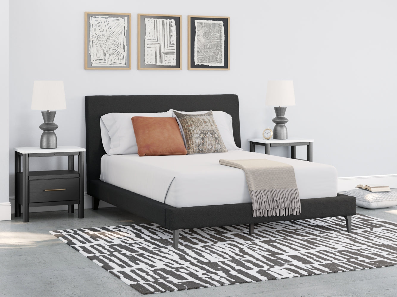 Cadmori Queen Upholstered Bed with Roll Slats Maryland and Manassas VA ...